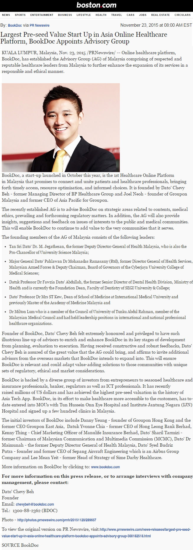 BookDoc featured on Boston Globe - BookDoc