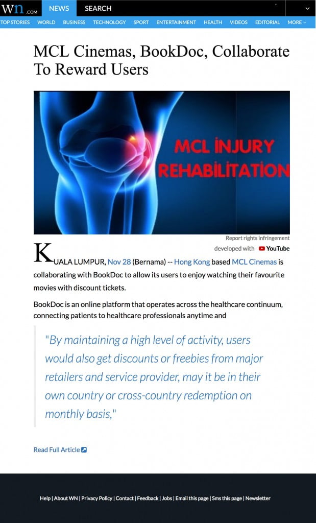 MCL Cinemas and BookDoc Collaborates To Reward Users - BookDoc